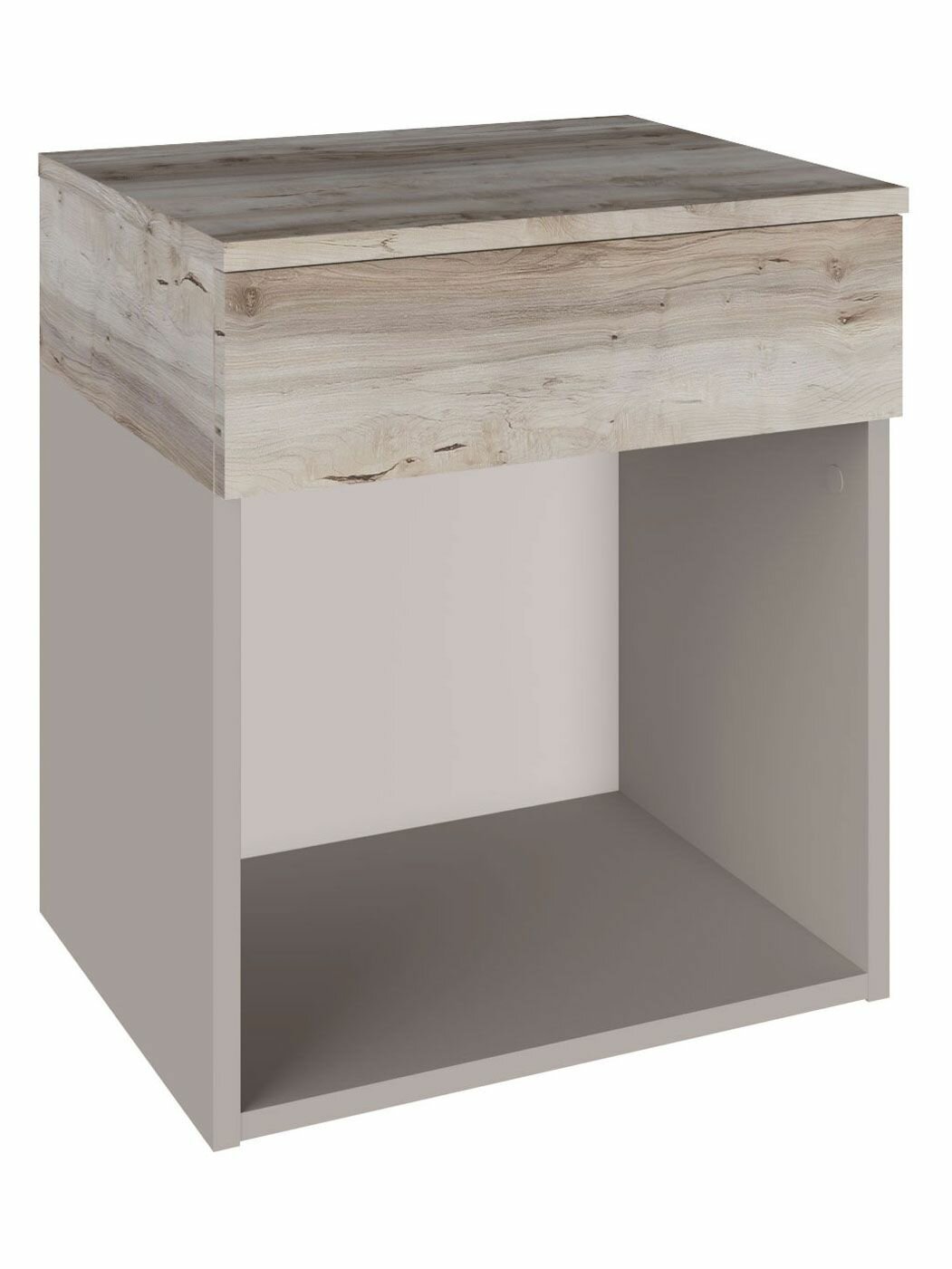 Тумба для детской Осака с нишей, с ящиком, 45х37х51.4 см, Велюр / Клен Каньон крупнолистный