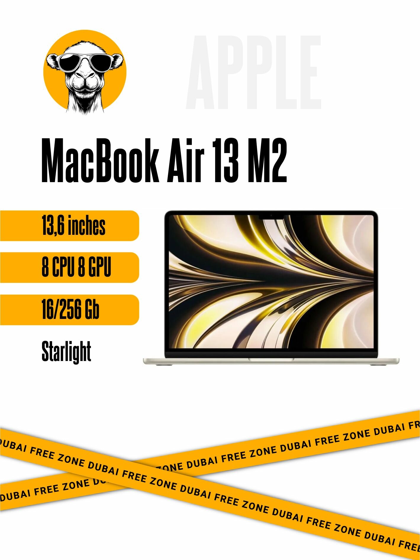 Ноутбук Apple MacBook Air 13" M2 16/256Gb (8 CPU/8 GPU) Starlight / Золотой