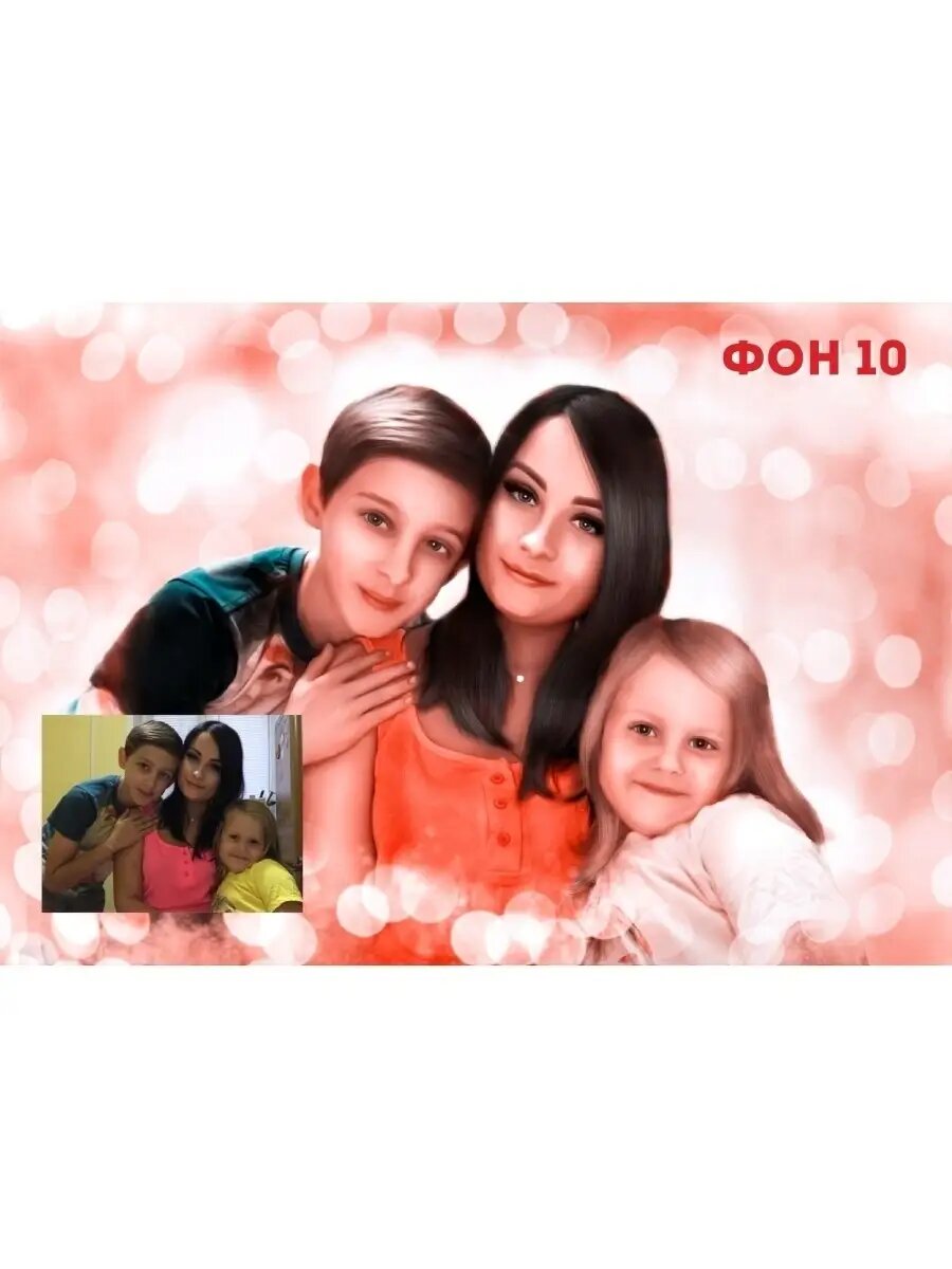 Портрет по фото на холсте