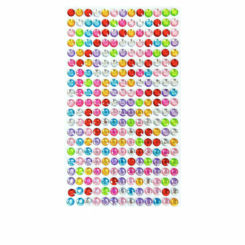 Наклейки с камнями Stickers Rhinestones, Акриллические камни для украшения DIY Блестящие декоративные алмазы Маленькие наклейки для детей 1 шт (9.3×15.8 см) Самоклеевые ринestones Для поделок Аксессуары Декор Кружки Вазы Ноутбуки Фоторамки Дневники