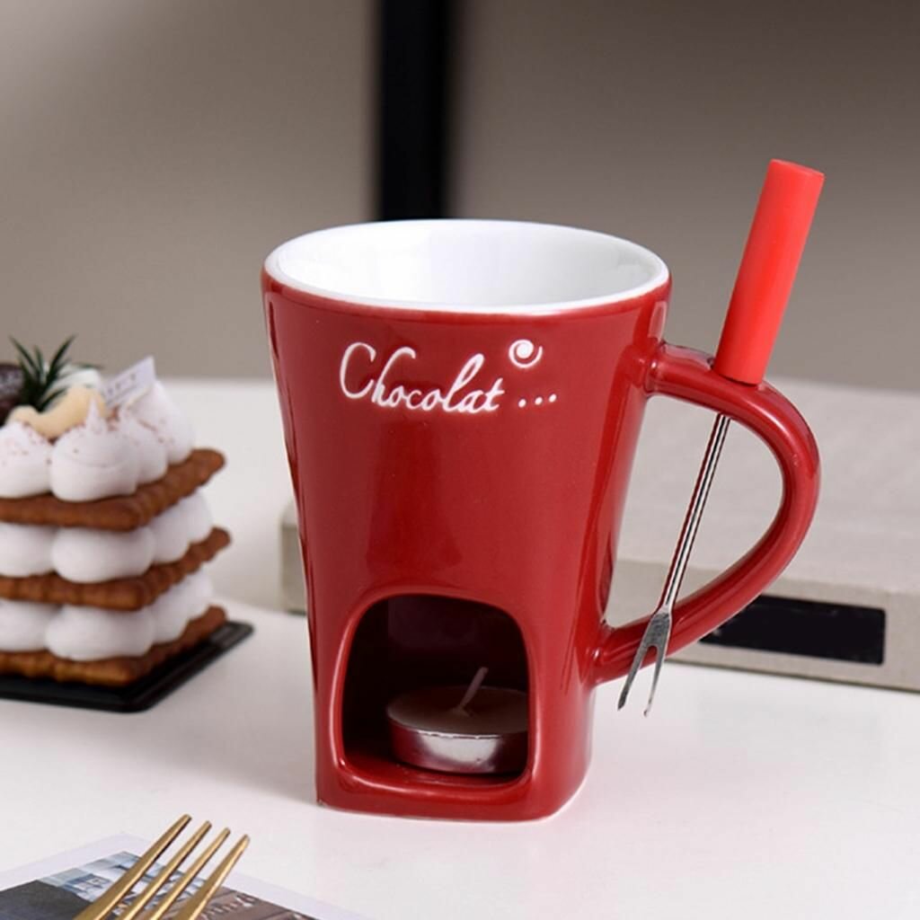 Чашка для горячего расплавления шоколада-красная