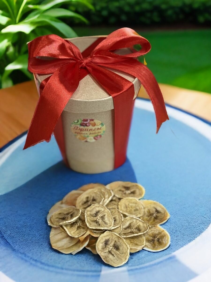 Банановые чипсы в стакане, 100 г, без сахара, Витамин Счастья