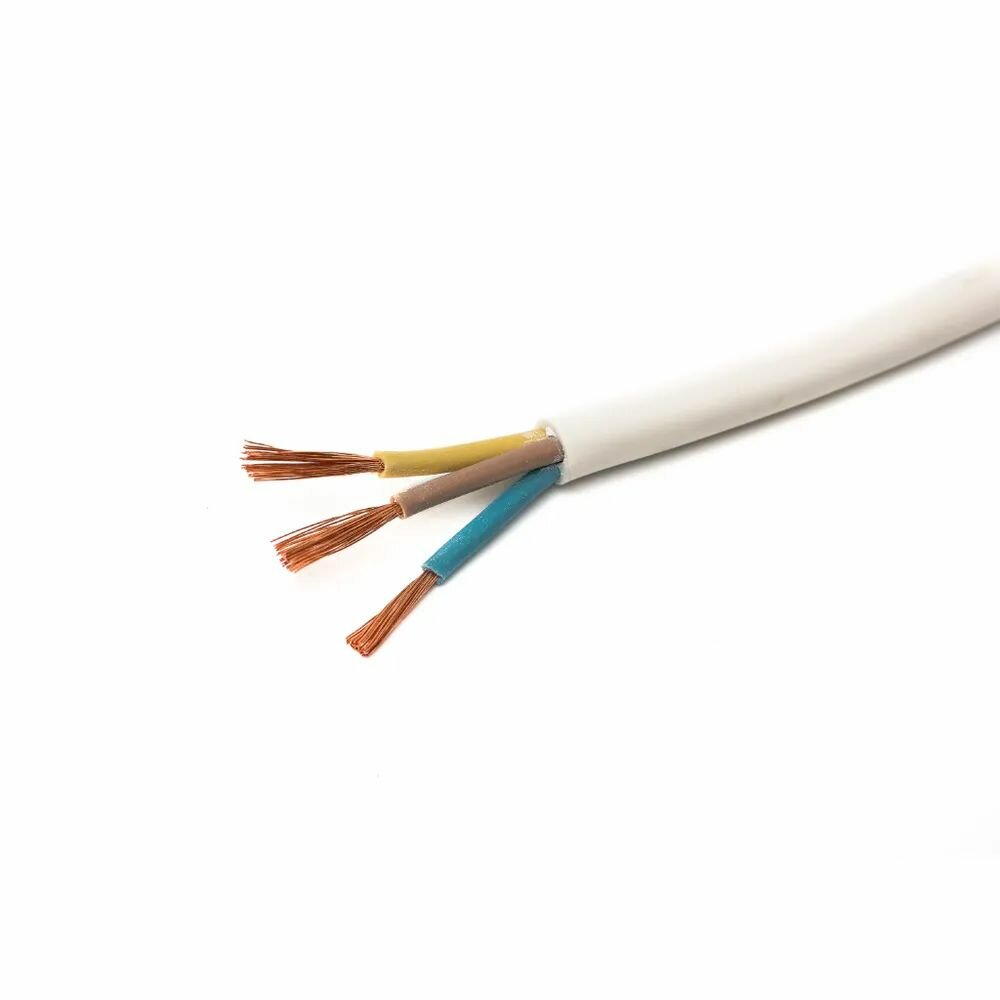 Провод ПВС электрический 3х0,75 ТУ длина 10м, многопроволочный