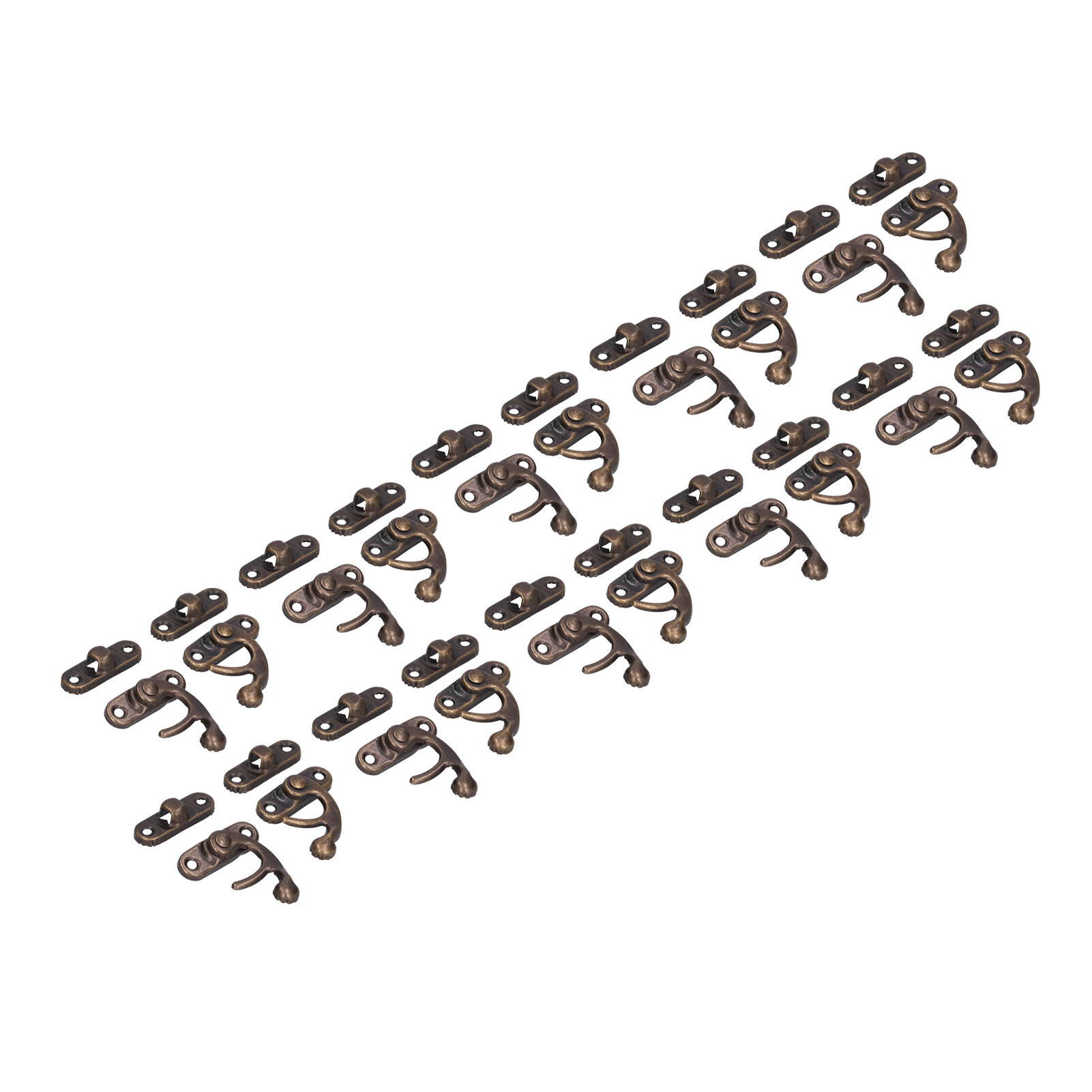 20 компл. антикварной защелки из алюминиевого сплава, крючка, засова, рогового замка для шкатулки для драгоценностей, фурнитуры для багажа