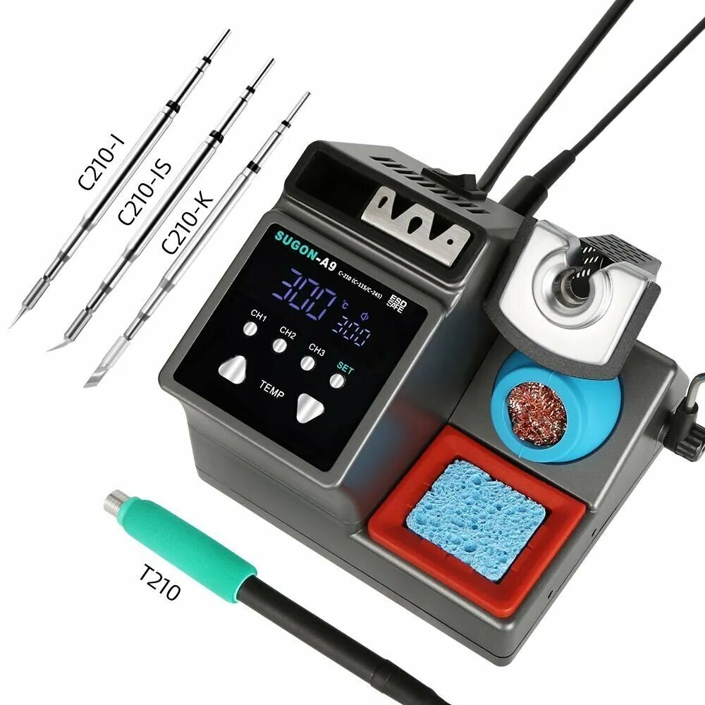 SUGON Паяльная станция 120 Вт, Нихромовый нагреватель, 3 предметов