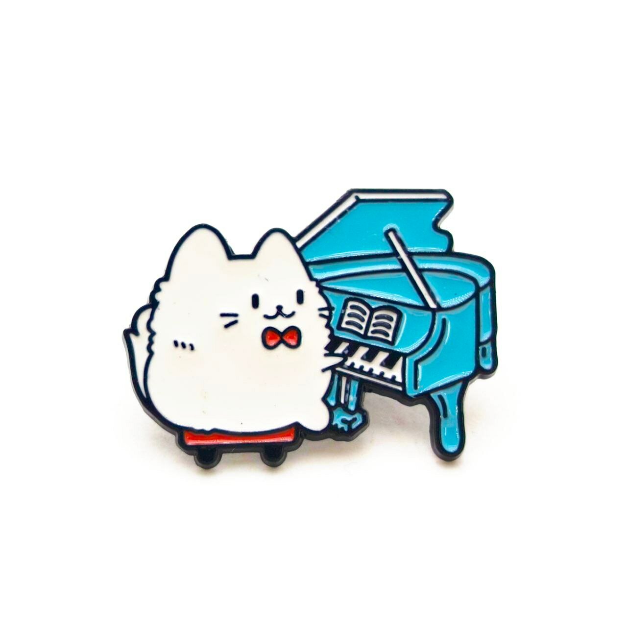 Значок для рюкзака и вещей "Кошка-музыкант" / Пианино / 1 шт.