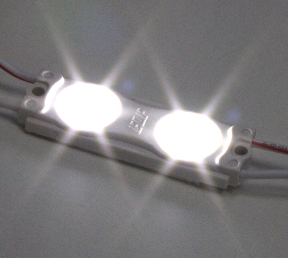 LED modul PCB-12-2SMD2835-W ELF-STD 75Lm, 12V, 0.7W, White, 160гр, IP65, Модуль светодиодный белый, 48х15х7мм, ELF, Рас