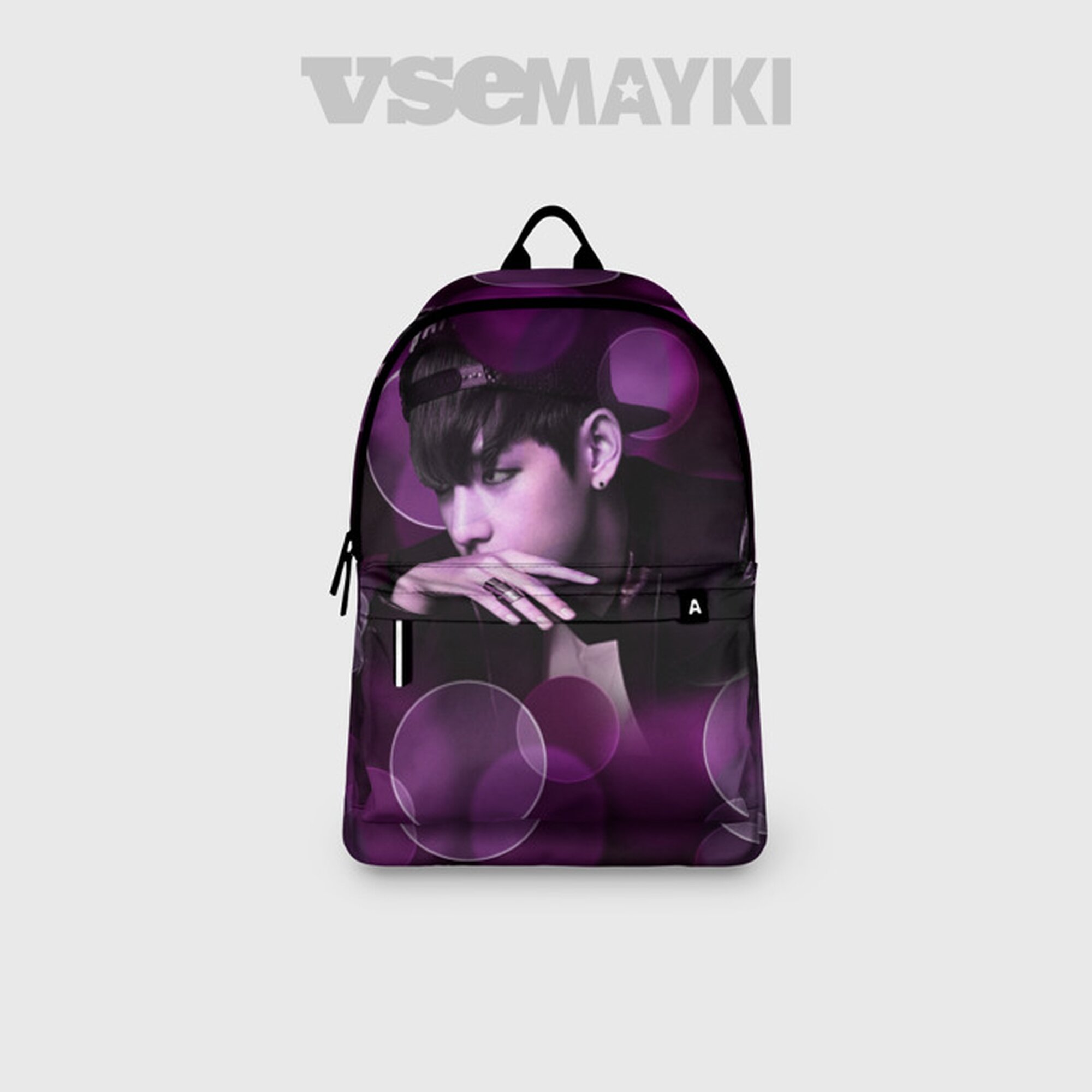 Рюкзак VseMayki с принтом BTS Ким Тэ Хён, унисекс, One size, белый