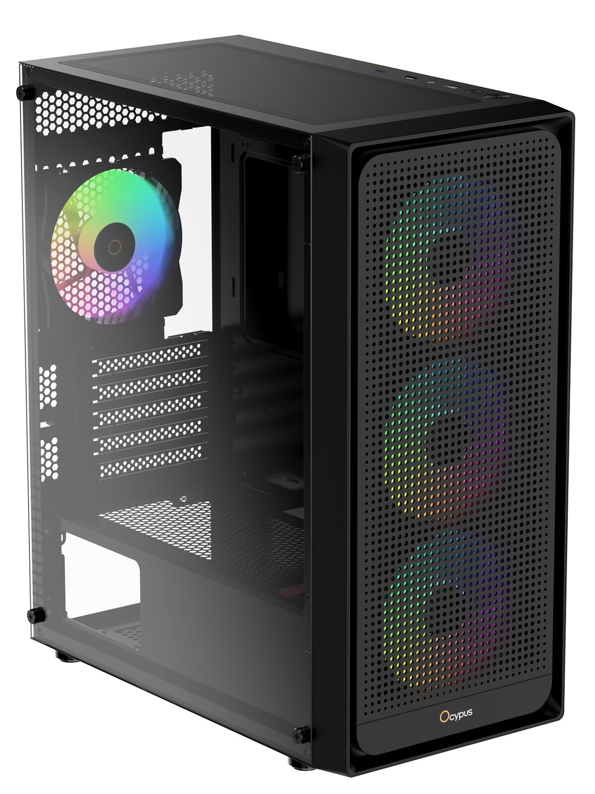 Корпус для ПК Ocypus Gamma C50 ARGB BK (mATX, без БП, 1хUSB3.0, 2хUSB2.0, с окном)