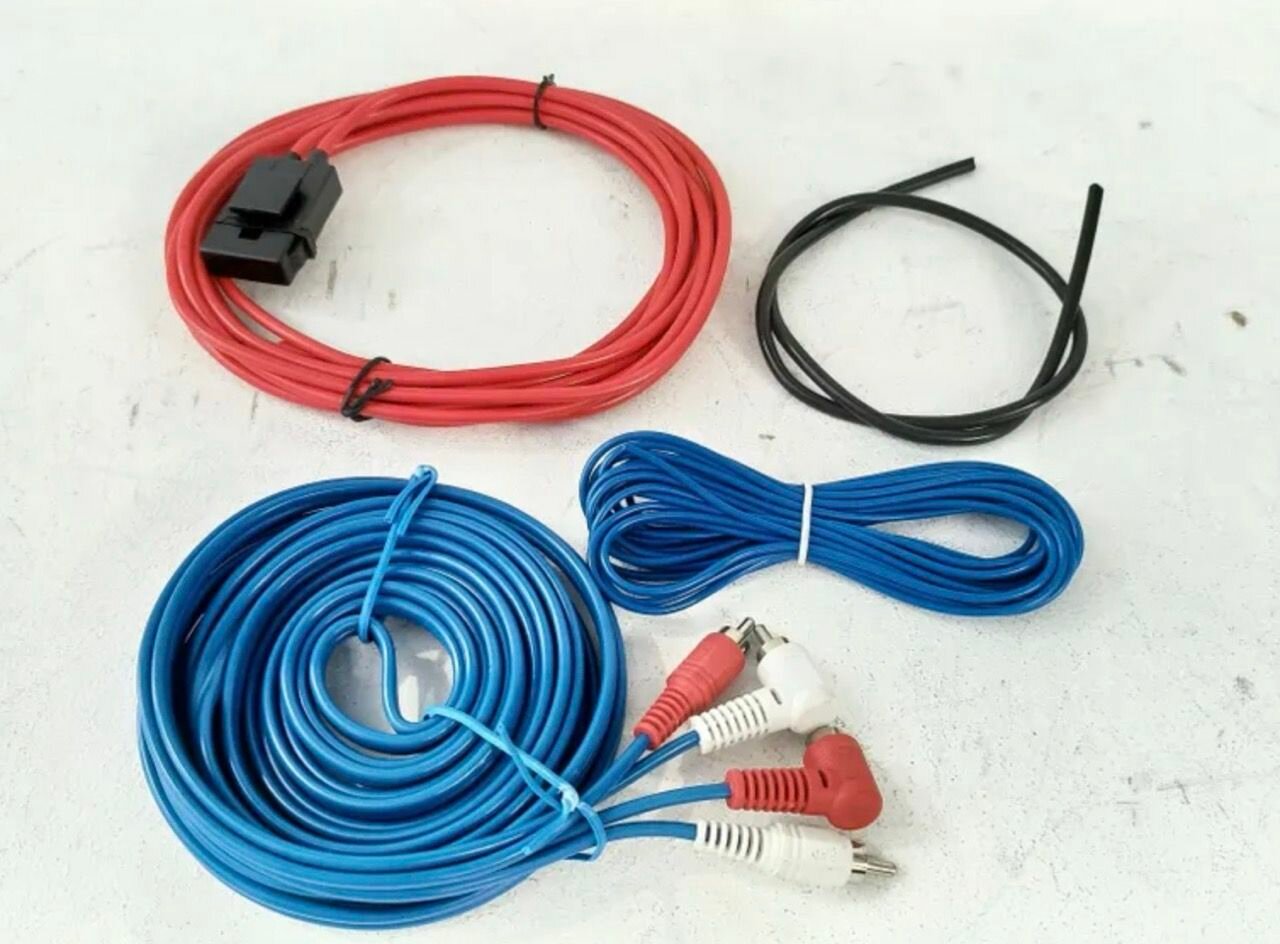 Провода для сабвуфера и усилителя в машину, силовые, акустические, комплект - арт 2996-МС