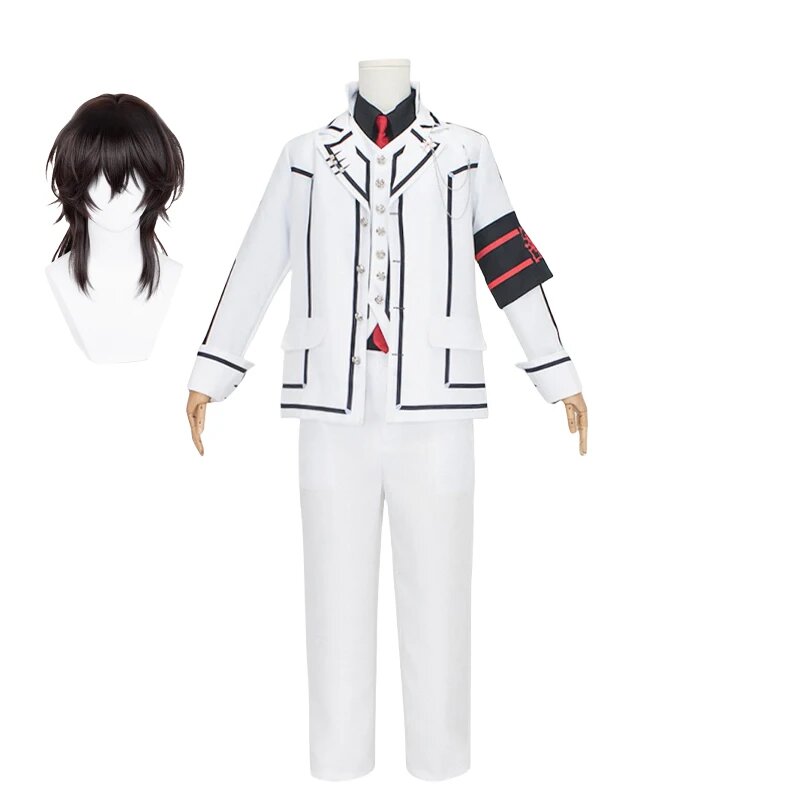 Аниме Рыцарь-вампир Кирю Зель Косплей Костюм Парик Британский стиль Черная школьная форма Пальто Рубашка Мужской карнавальный костюм на Хэллоуин
