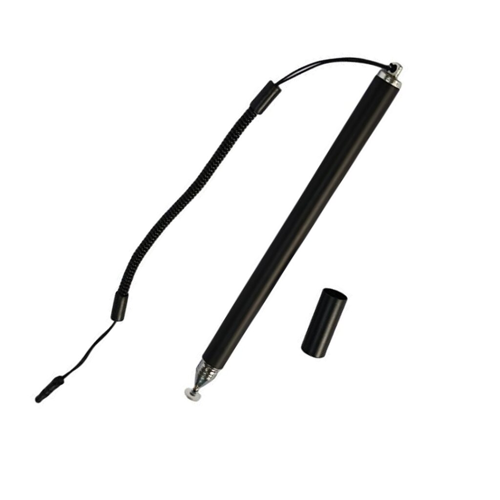 Ручка с сенсорным экраном для мобильного телефона и планшета со шнуром для пера-черный