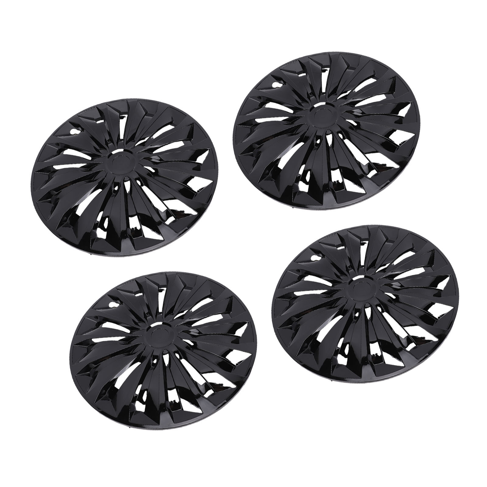 4 колпака на диски R15, полная защита, стильные, на защёлках, чёрные.