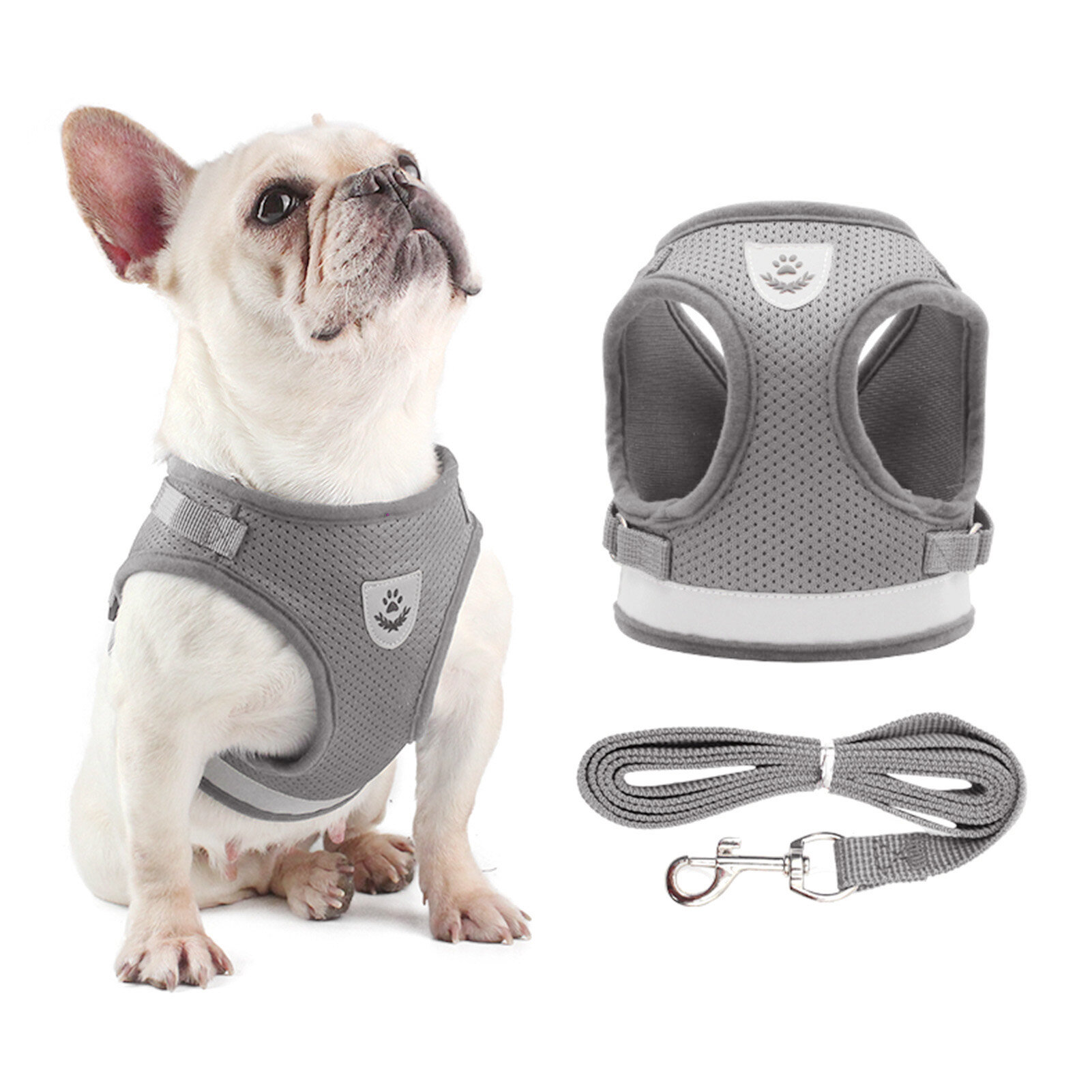 Собачья Шлейка: Регулируемая Шлейка И Жилет Для Маленьких Собак - Светоотражающий Жилет Для Безопасности Ночью Сетчатая Шлейка Для Комфорта В Любую Погоду