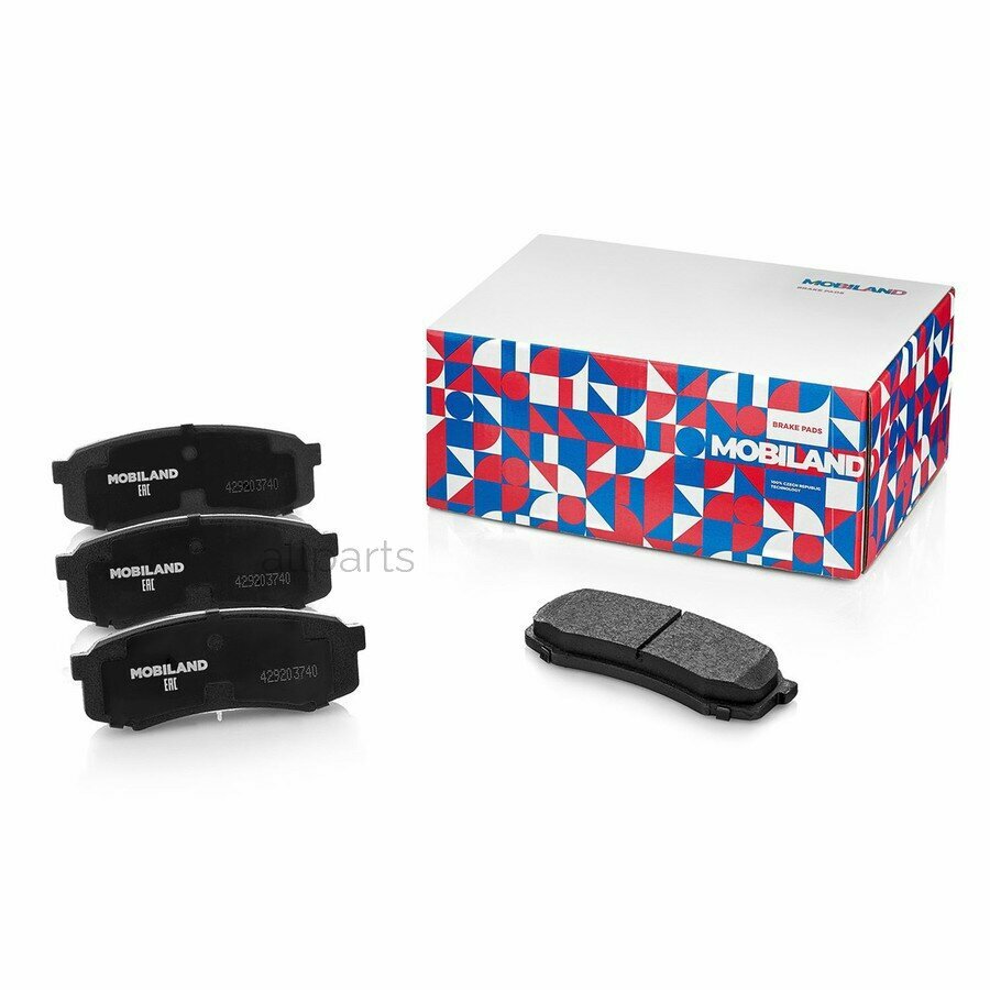 MOBILAND 429203740 Колодки тормозные дисковые задние (4 шт.) с п/шум. пласт. для а/м MITSUBISHI PAJERO IV (V8_W, V9_W)