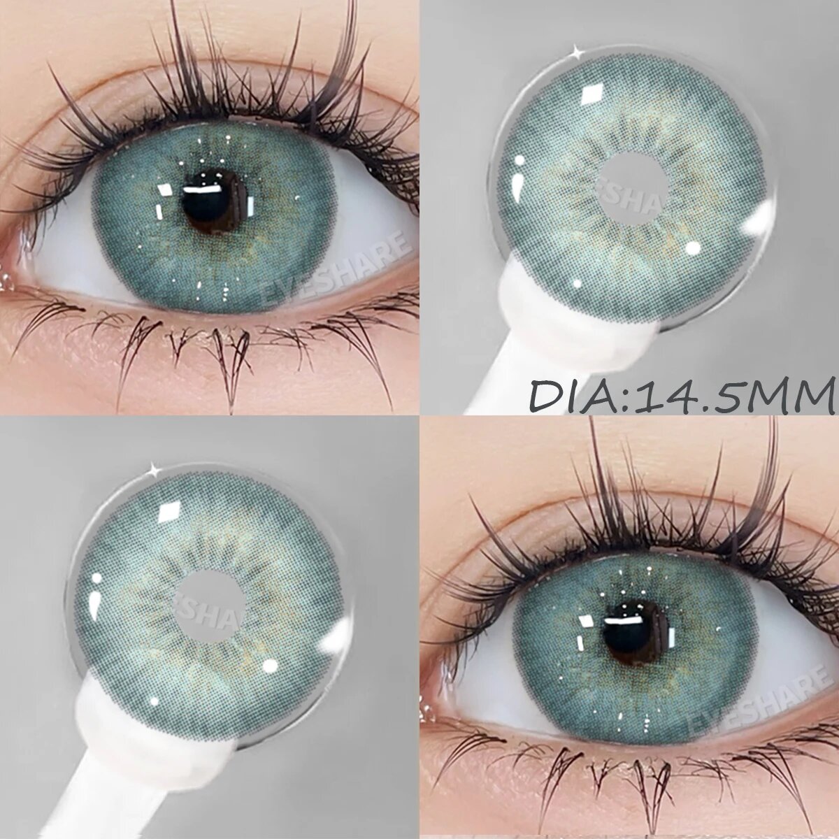 Контактные Линзы EYESHARE, 1 Пара, Годовые, Одноразовые, Без HEMA, Синие, Для Естественного Яркого Цвета Глаз