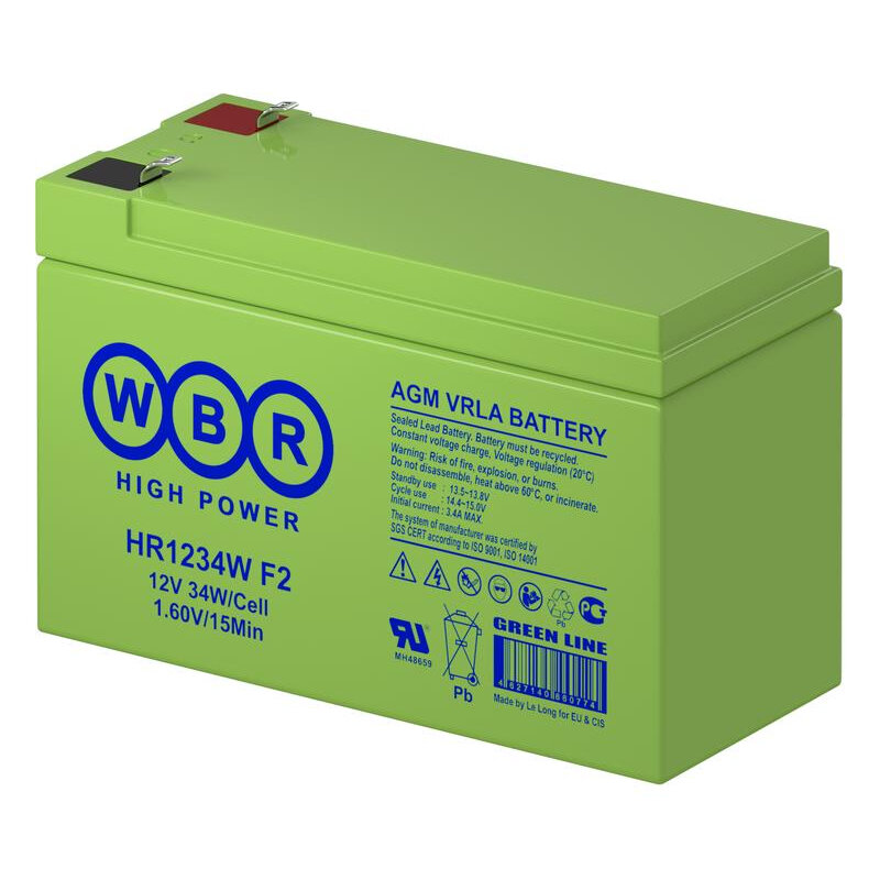 Аккумулятор 12В 9А. ч HR1234W F2, WBR HR1234W F2 WBR (1 шт.)