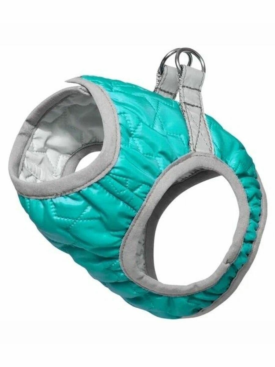 Шлейка-жилетка мягкая утепленная, цвет бирюзовый, размер L, обхват груди 460-500 мм