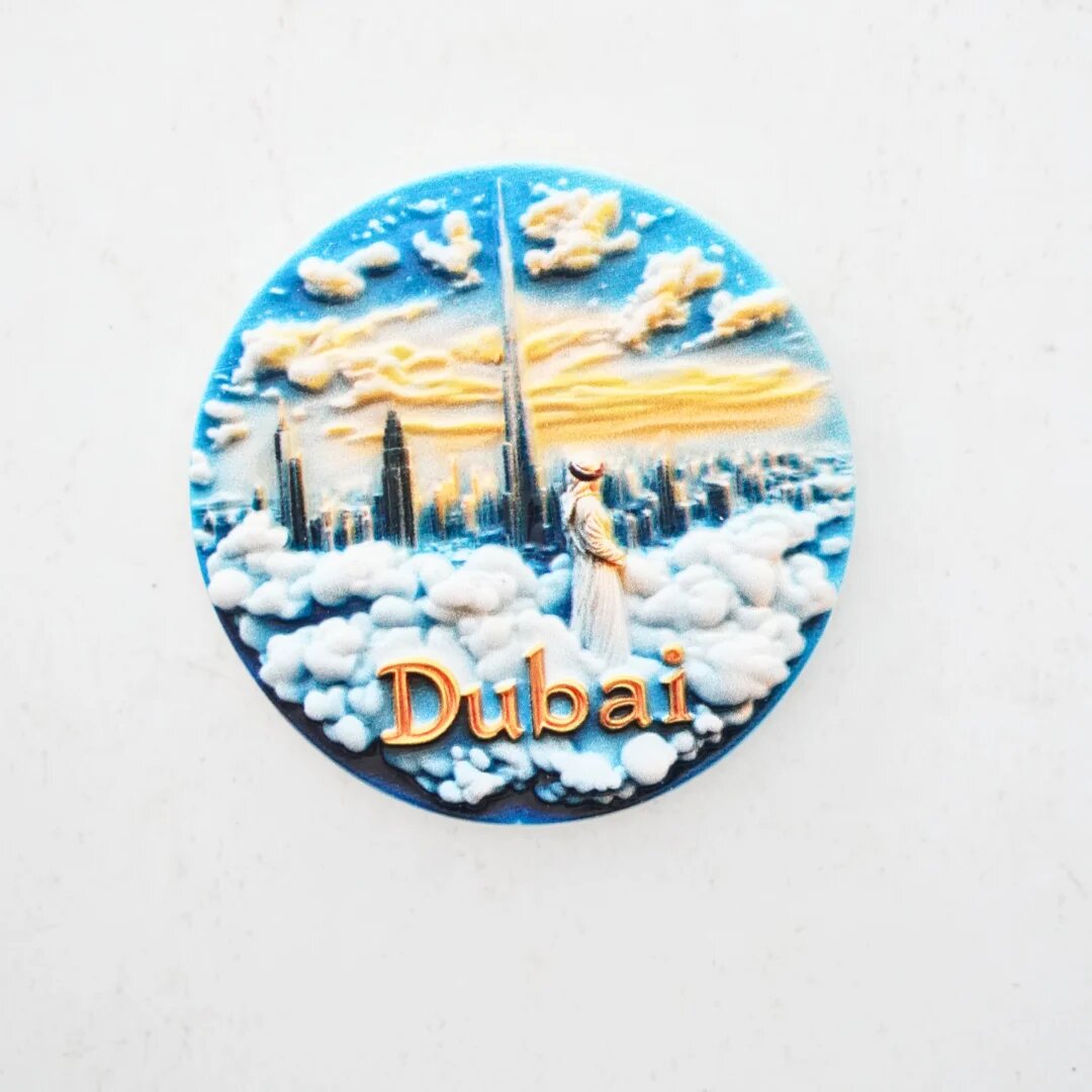 Магниты на холодильник с пейзажами Дубая Round Dubai
