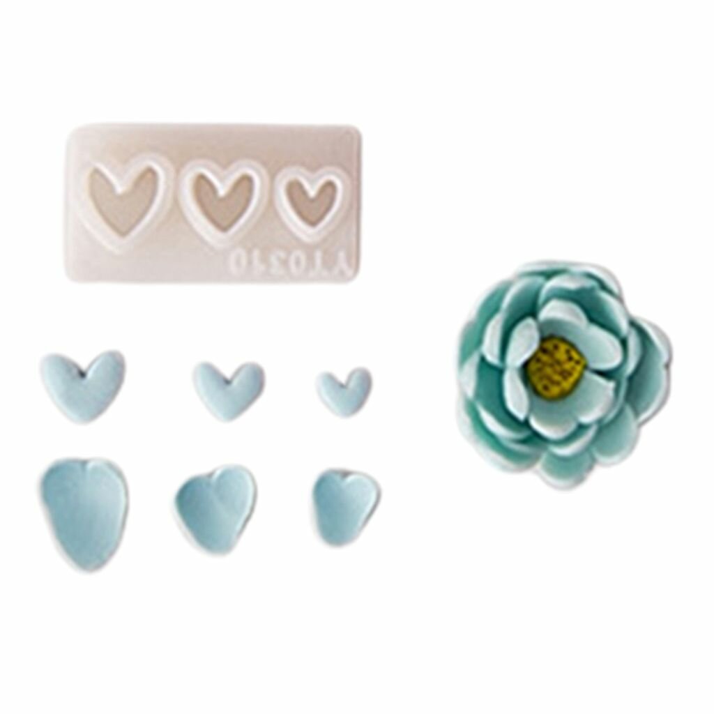 Глиняная форма для сережек из мягкой глины в виде цветка-A