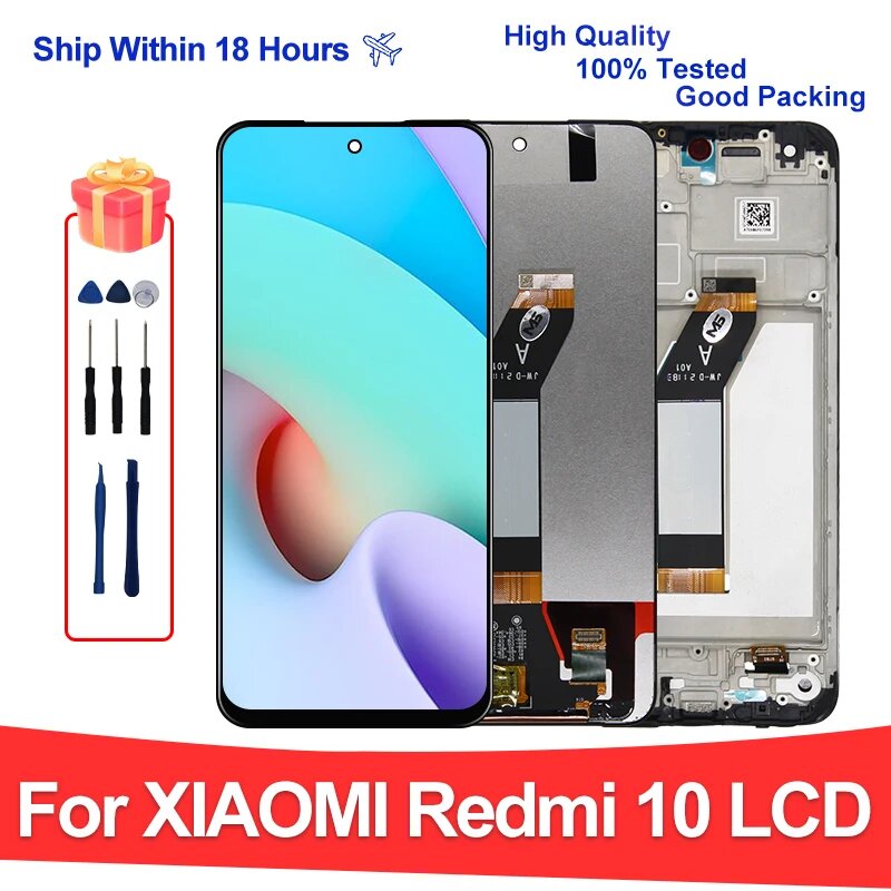 ЖК-дисплей Xiaomi Redmi 10 21061119AG С Сенсорным Экраном И Дигитайзером В Комплекте С Запасными Частями Для Redmi 10 Prime I. Black No Frame
