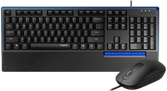 Комплект клавиатура + мышь Rapoo NX2000, чёрный, стильный дизайн