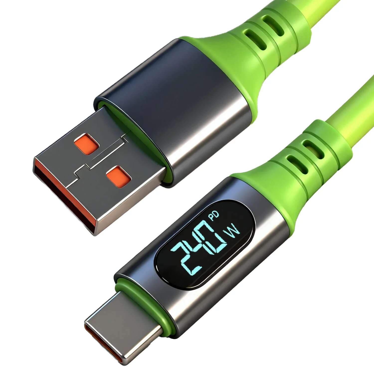 USB-C кабель 240 Вт с дисплеем, USB A to C