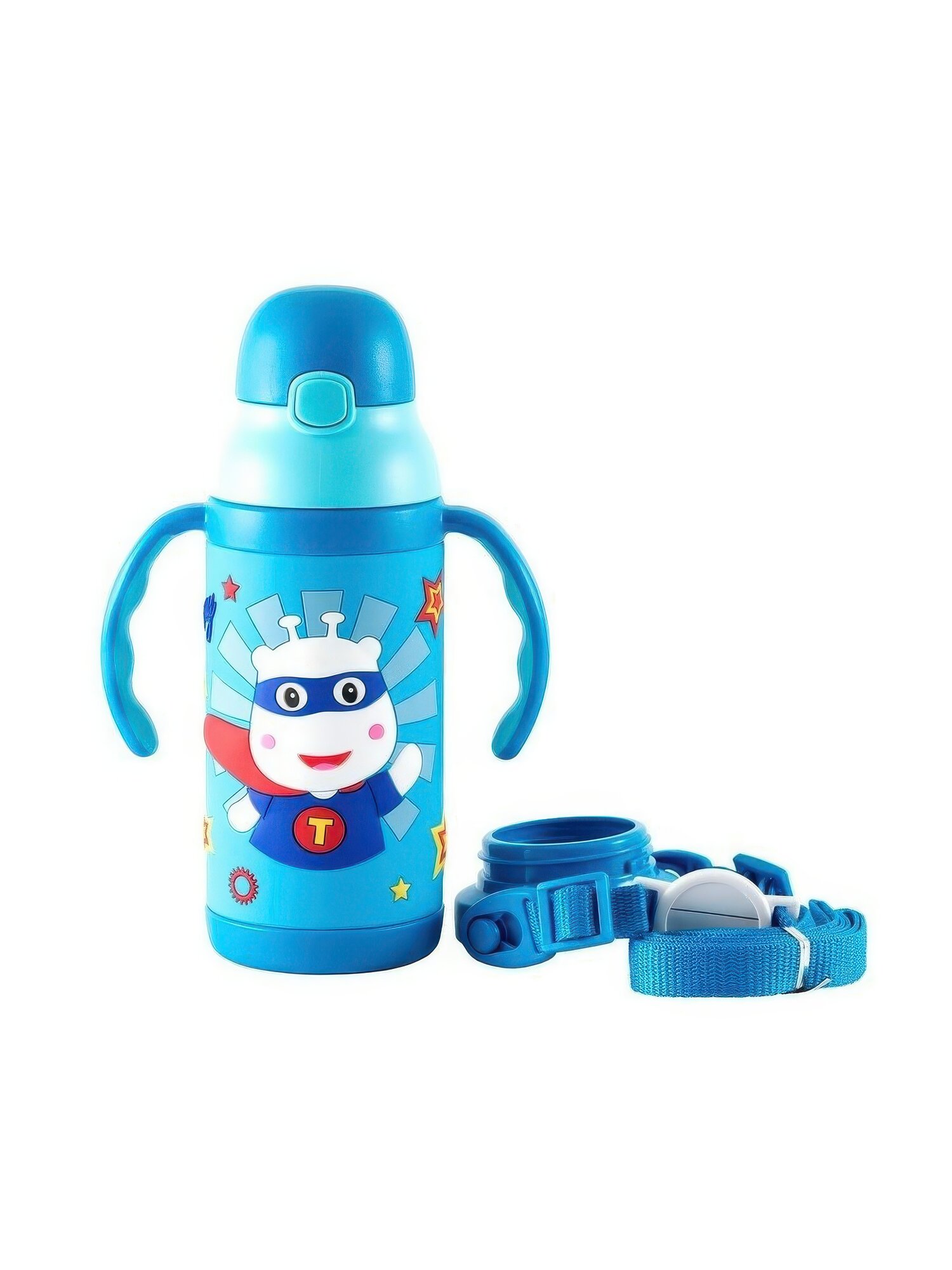 Термопоильник Gipfel Kids 8185, 0,4 л, нержавеющая сталь, голубой с рисунком