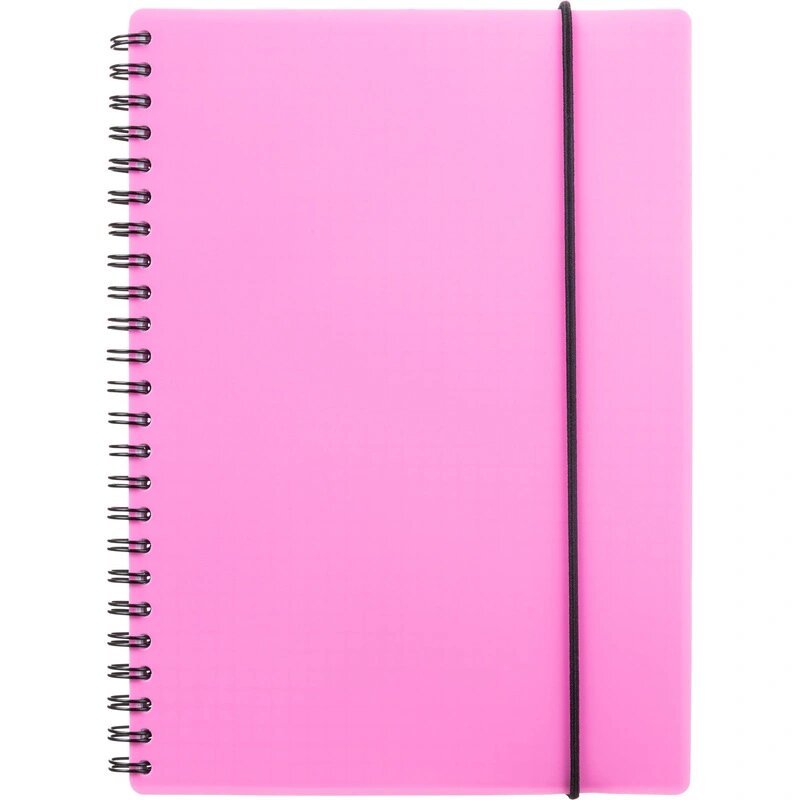 Бизнес-тетрадь Тетрадь Attache Neon А5 96л кл. спираль обл. пластик розовый