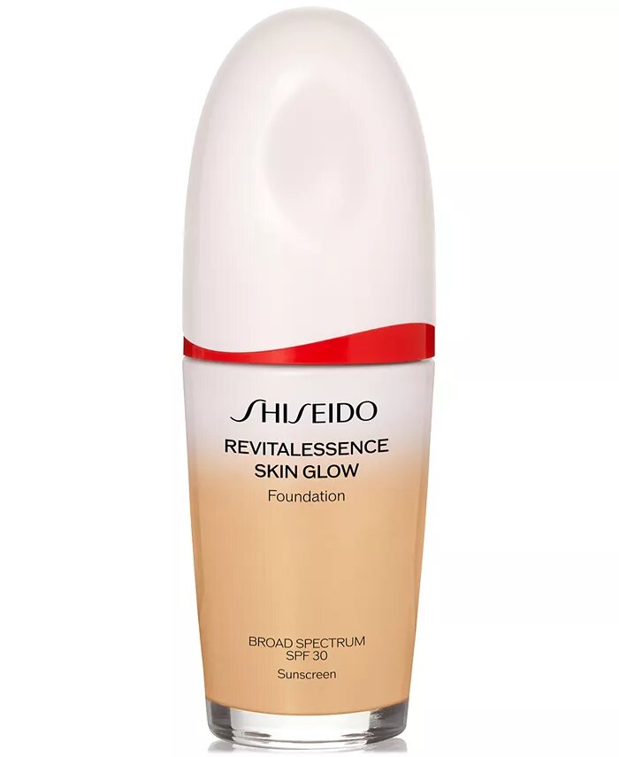Shiseido Тональный крем RevitalEssence Skin Glow с SPF 30 для сияющей кожи, 12 часов стойкости и увлажнение на 24 часа 230 Alder
