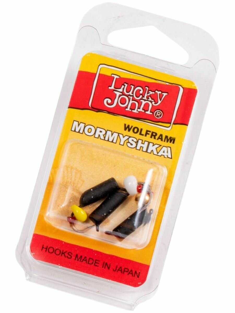 Мормышки вольфрамовые Lucky John с петелькой 3 шт. , набор № 34 столбик безнасадочный