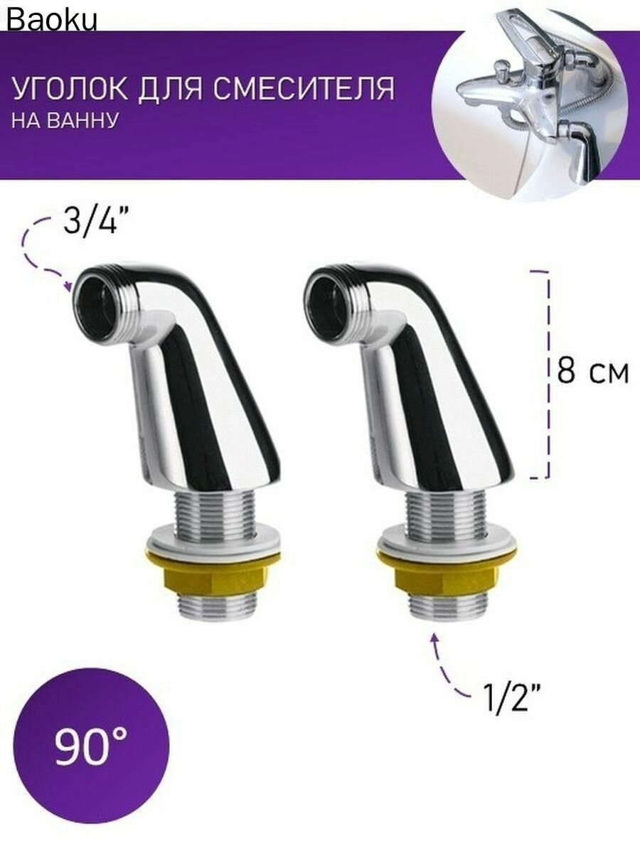 Уголки для смесителя комплект переходников для установки смесителя на борт ванны