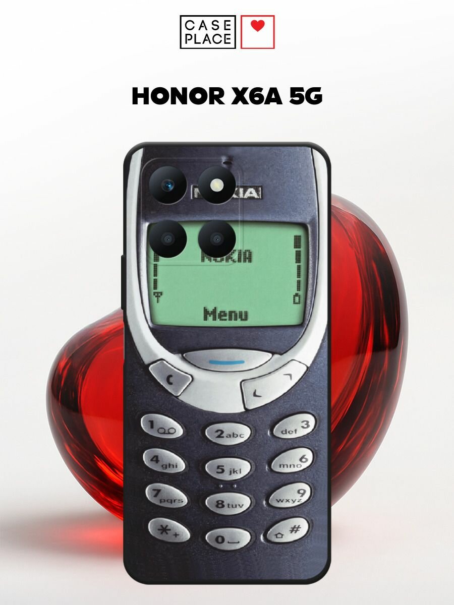 Черный матовый чехол на Honor X6A / Хонор X6A с принтом В виде Нокиа
