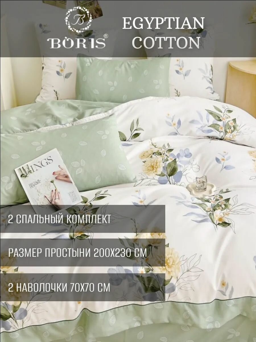 Постельное белье 2 спальное, сатин, BOREC025