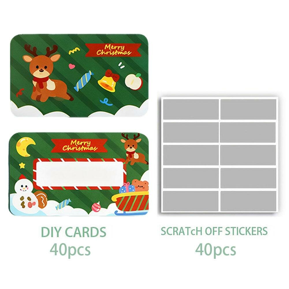 Набор из 40 рождественских сюрпризов-скретч-карточек, подарок для друзей на вечеринке