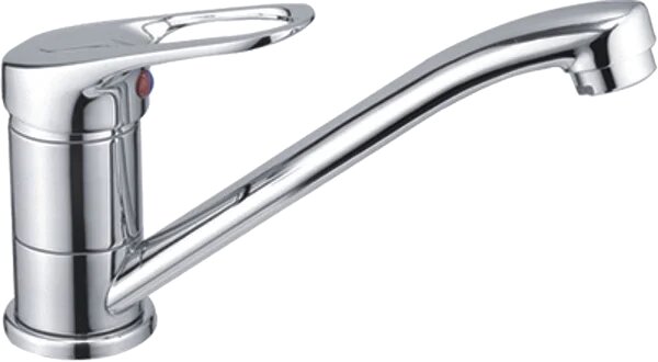 Смеситель для кухни Haiba HB37 HB4537-2 с поворотным изливом, хром, глянцевый, однорычажный, латунный, с керамическим картриджем