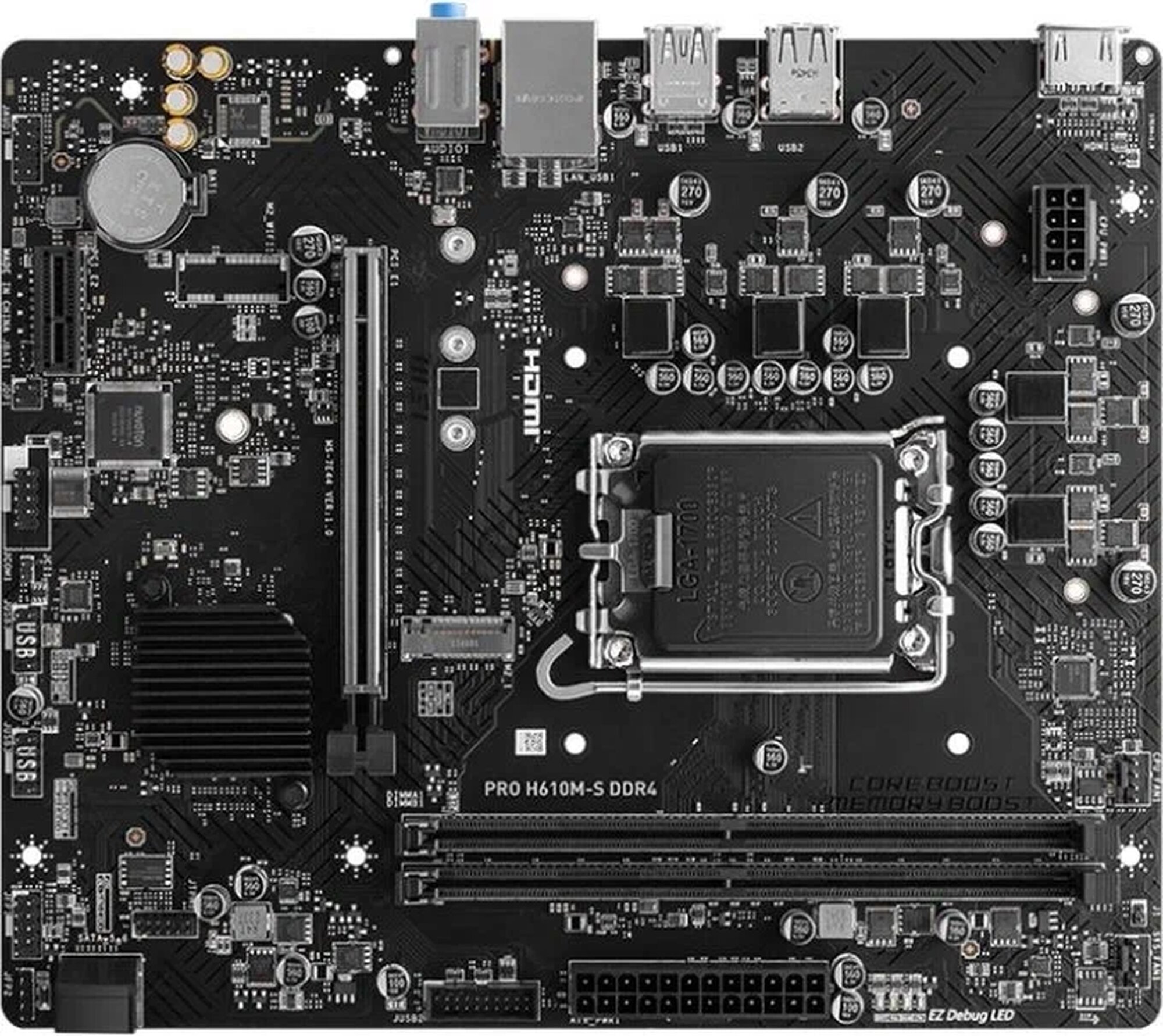 Материнская плата MSI PRO H610M-S DDR4, Soc-1700, Intel H610, mATX