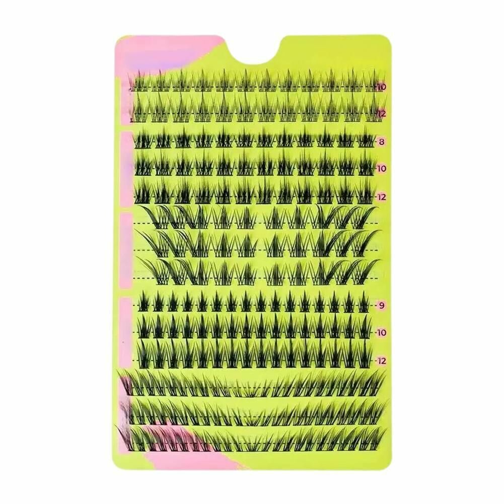 Набор накладных ресниц, пучков с клеем №14.