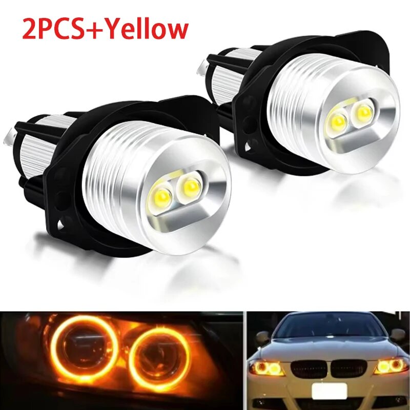10 Вт рабочий свет светодиодный ангельский глаз дневные ходовые огни лампа Canbus без ошибок для BMW E90 E91 3 серии 320 325i 328i 335i 2004-2008 2xYellow