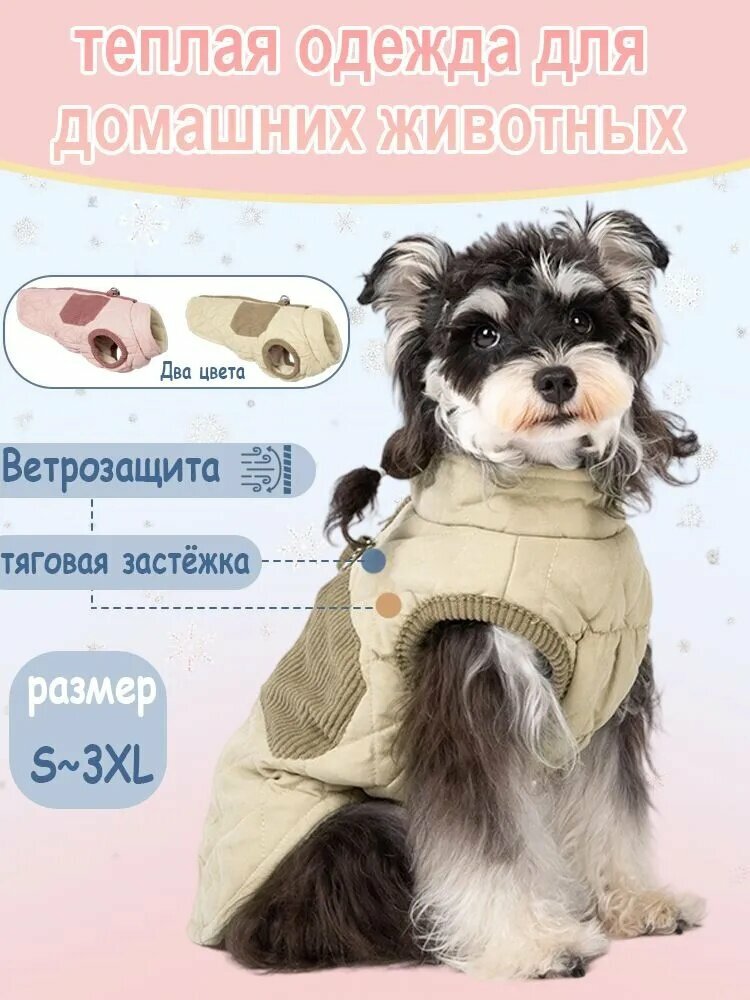 Зимнее хлопковое пальто для маленьких и средних собак