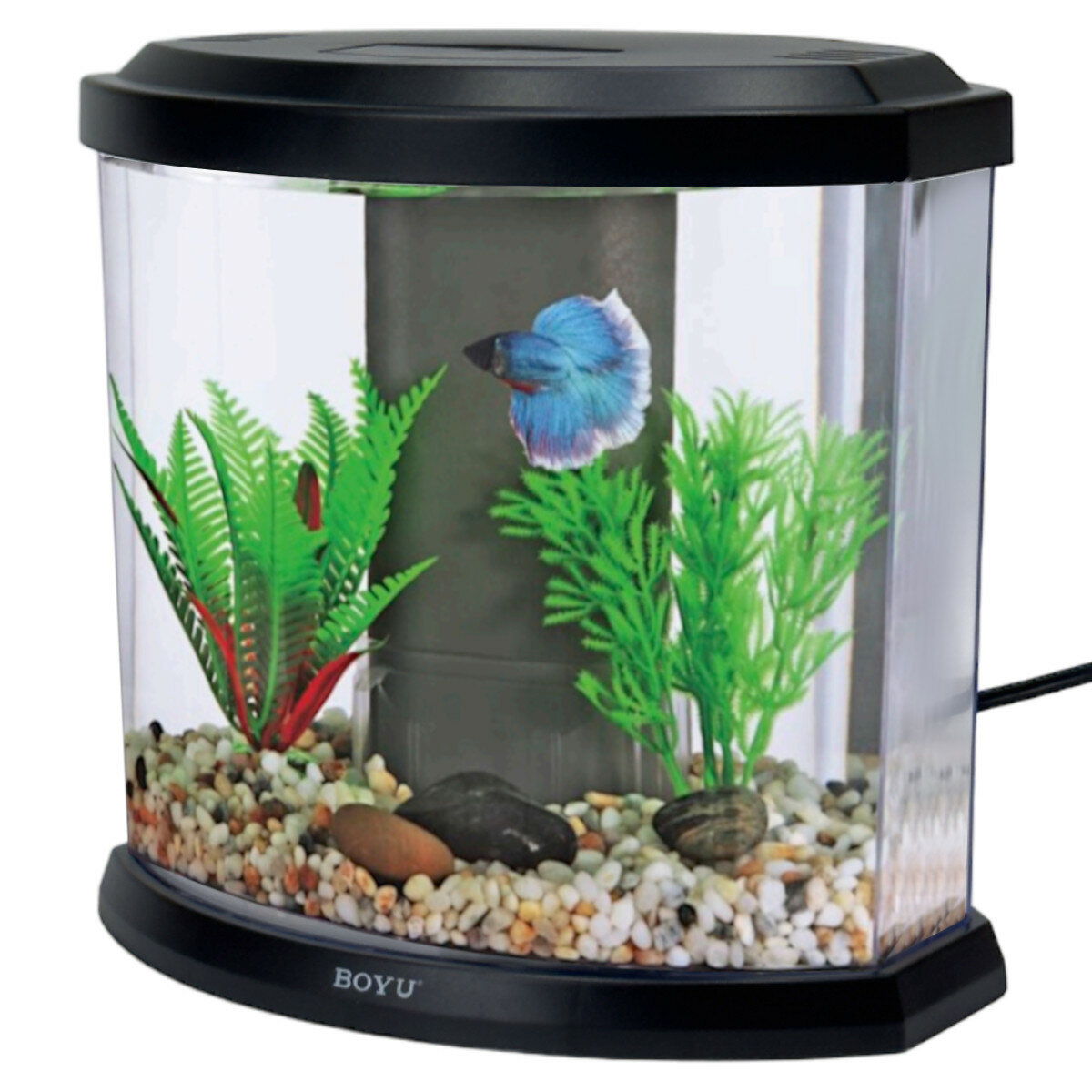 Аквариум для рыбок Boyu DY-1A Desktop панорамный 3,6 л, настольный с фильтром и светильником