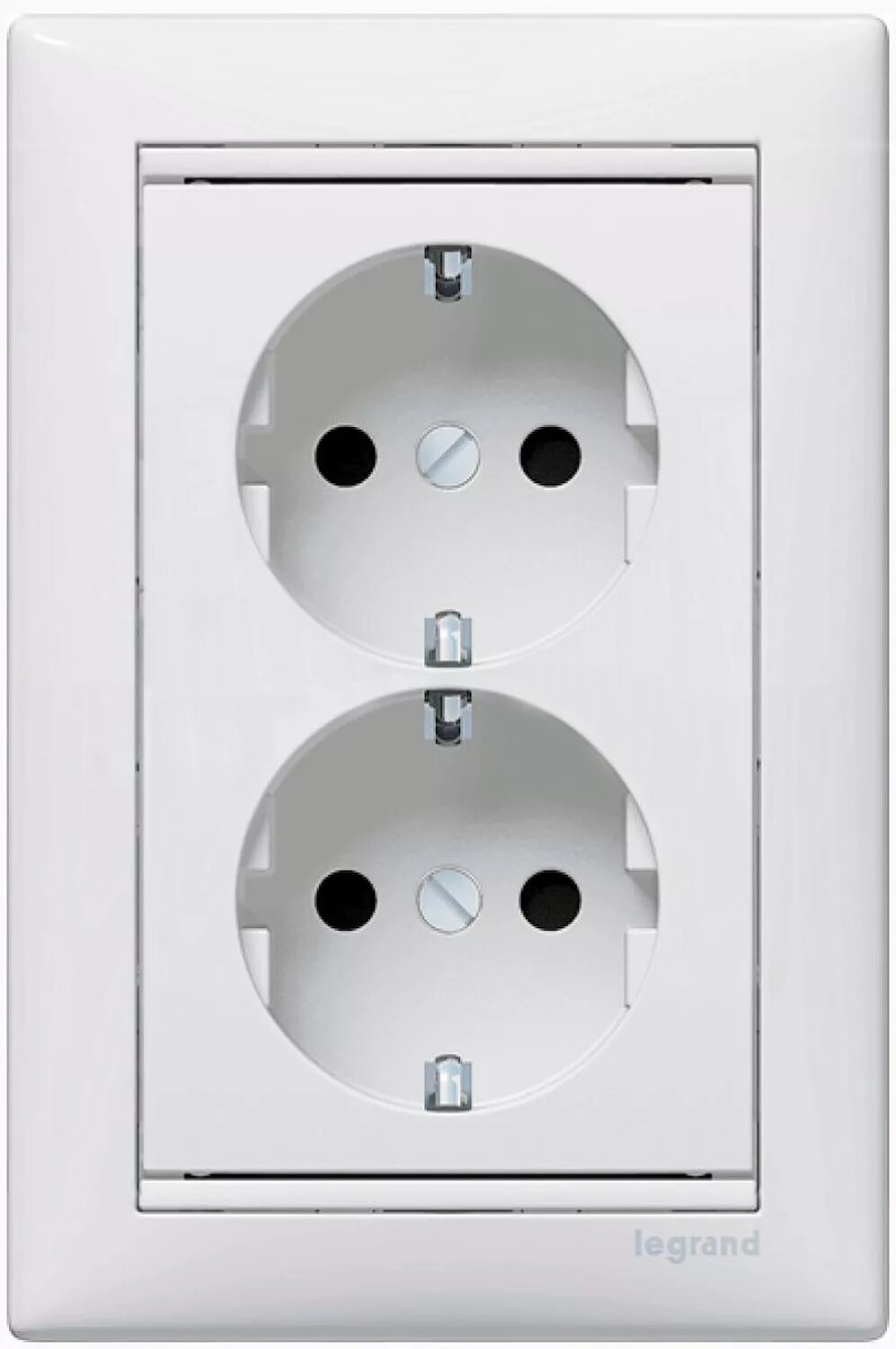 4400 Розетка двойная с заземлением 1шт, встраиваемая Легранд Валена