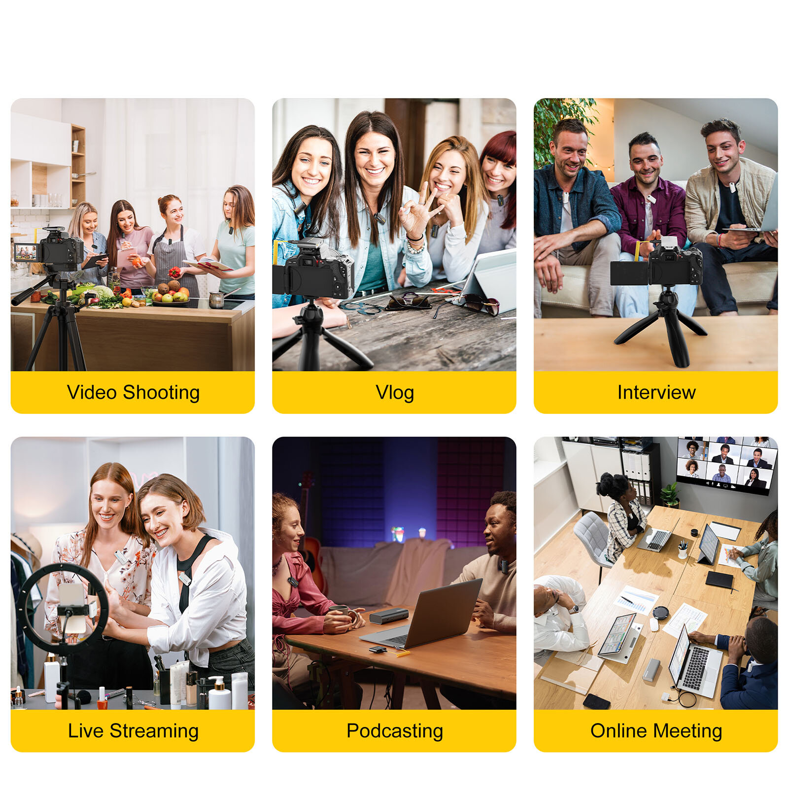 Мини-беспроводной микрофон 7RYMS iRay DW40 с 4 каналами, AI шумоподавление, 200 м радиус действия, для смартфонов, камер и ПК