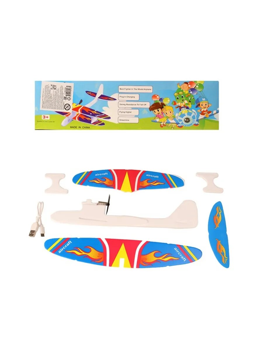 Запускалка-самолет /бумеранг/ (20Х18 см), с USB, в коробке.