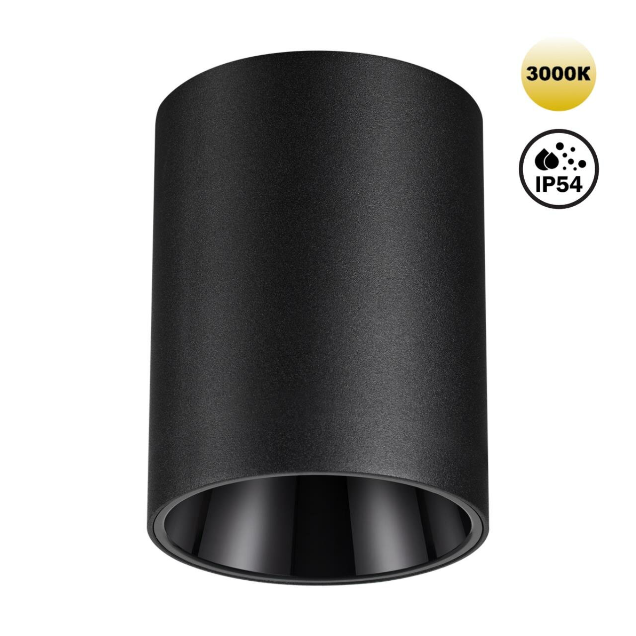 Светильник потолочный накладной Novotech Recte 359422 черный IP54 LED 15W 170-265V 3000К 1350Лм