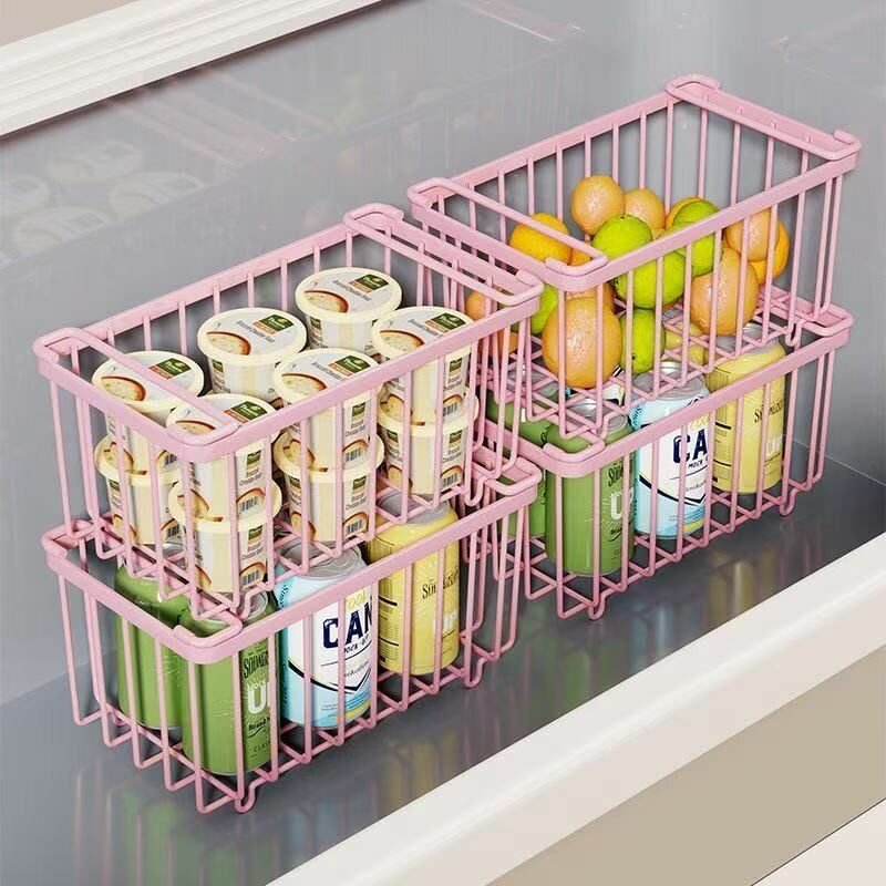 Корзина для морозильного ларя, Внутренние полки морозильной камеры, отделка подвесной корзины, металлический материал, 37*15.5*18cm, 4 шт.