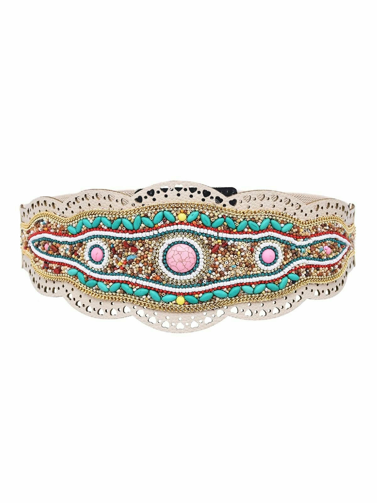 Этнический пояс с бусинами