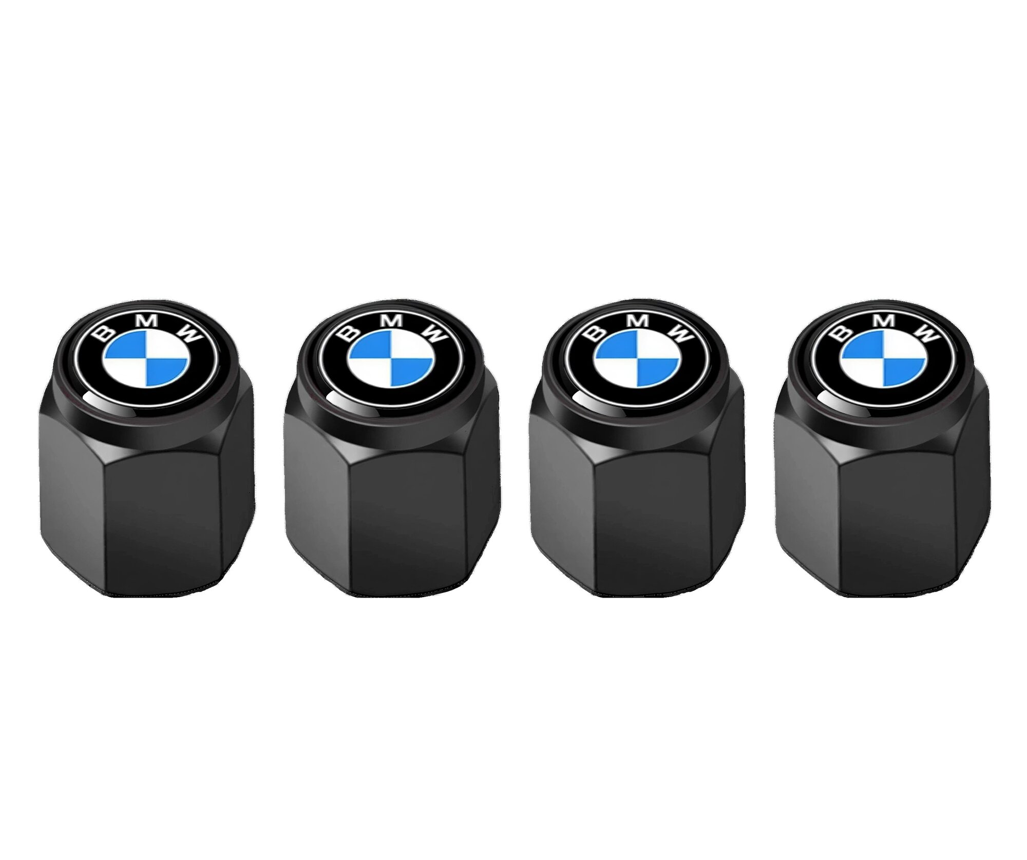 Декоративные колпачки ниппелей шин BMW, 11х12мм, латунь, черный, 4шт