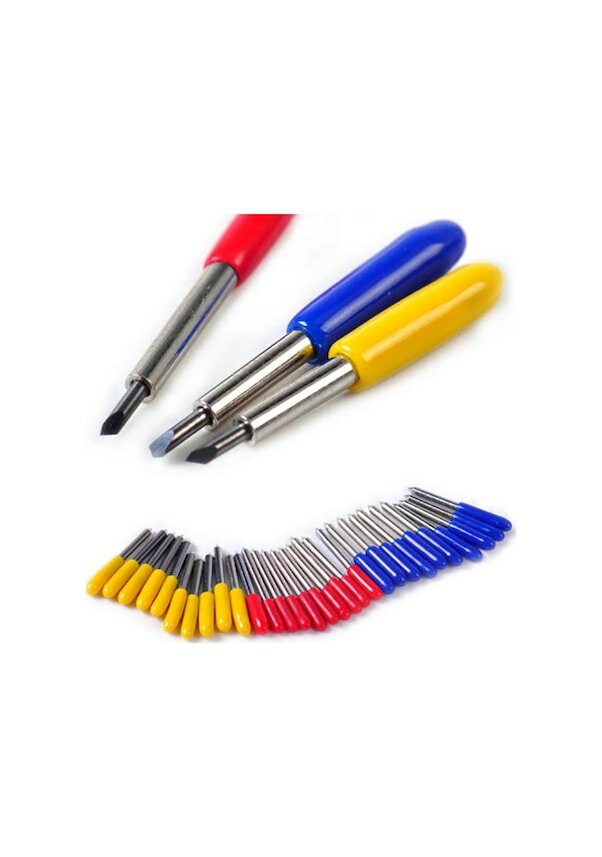 Нож для нанесения надписей Roland, аксессуар для компьютерной машины для нанесения надписей, нож для нанесения надписей на самоклеящуюся отражающую пленку 30 градусов 45 градусов 60 градусов, всего 30 штук