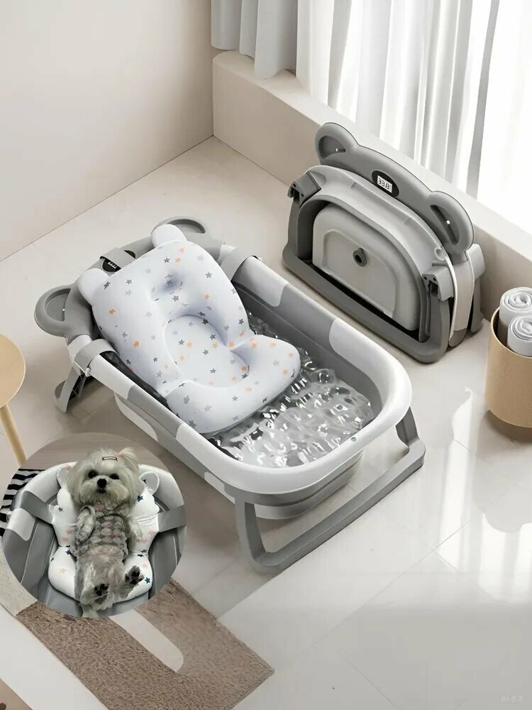 Складная ванна для домашних животных с дисплеем температуры